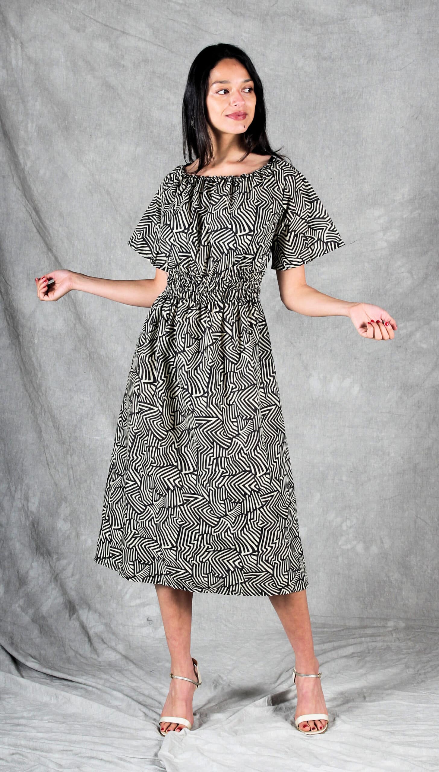 Easy Gathered Dress Sewing Pattern | AinaSewingPatterns